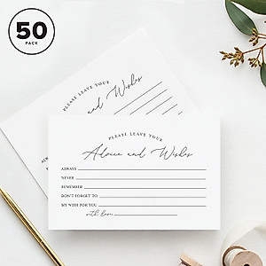 Bliss Collections Advice and Wishes Cards, Mad Libs Modern Calligraphy, Perfect for: Bridal Showers, Wedding, Baby Shower, Words of Wisdom for Bride and Groom, 4"x6" Cards (50 Cards)