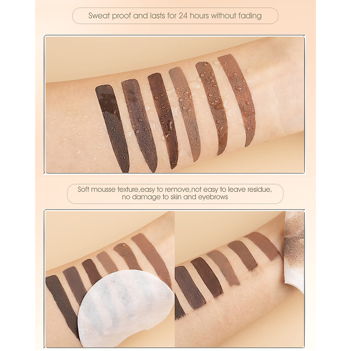 Waterproof Tinted Brow Gel-Long Lasting SmudgeProof Liquid Eyebrow Makeup,Eyebrow Mascara Tinted Brow Glue,Brow Filler Tint,Volumizing Enhance Brow Mascara,With Brow Razor Brush for Women-04Dark Brown