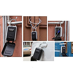 RAZZUM Solid Kitchen Hallway Furniture Key Cabinet Wall-Mounted Key Storage Box Outdoor Homestay Password Unlock Metal Padlock Key Box Gift