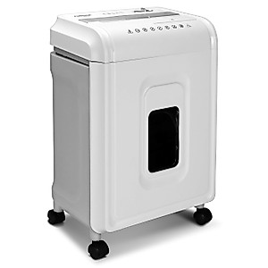 Aurora AU1262XA Anti-Jam 12-Sheet Crosscut Paper and CD/Credit Card Shredder, White/Gray
