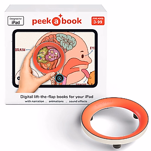 Peekabook Starter Kit, Educational Toy for iPad, Interactive Human Body Book, Learning Toy, Educational Game ABC Learning Toddler STEM Toy Read Along Book Search and Find it Travel Activity RED