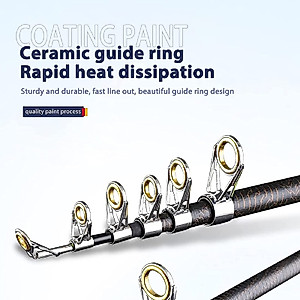 SupsShop Portable Fishing Rod Reel Combos 2.1m/6.9ft Telescopic Carbon Fiber Light Weight Fishing Pole with Fishing Reel Lures Pocket Tackle Box Spinning Rod with Double Layer Carrier Bag for Travel