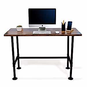 Industrial Pipe Desk Work From Home Set Up, Rustic Industrial Desk Home, Rustic Pipe Table With Industrial Pipe Desk, Industrial Computer Desk Workstation Metal Industrial Desk Style Modern Study Desk