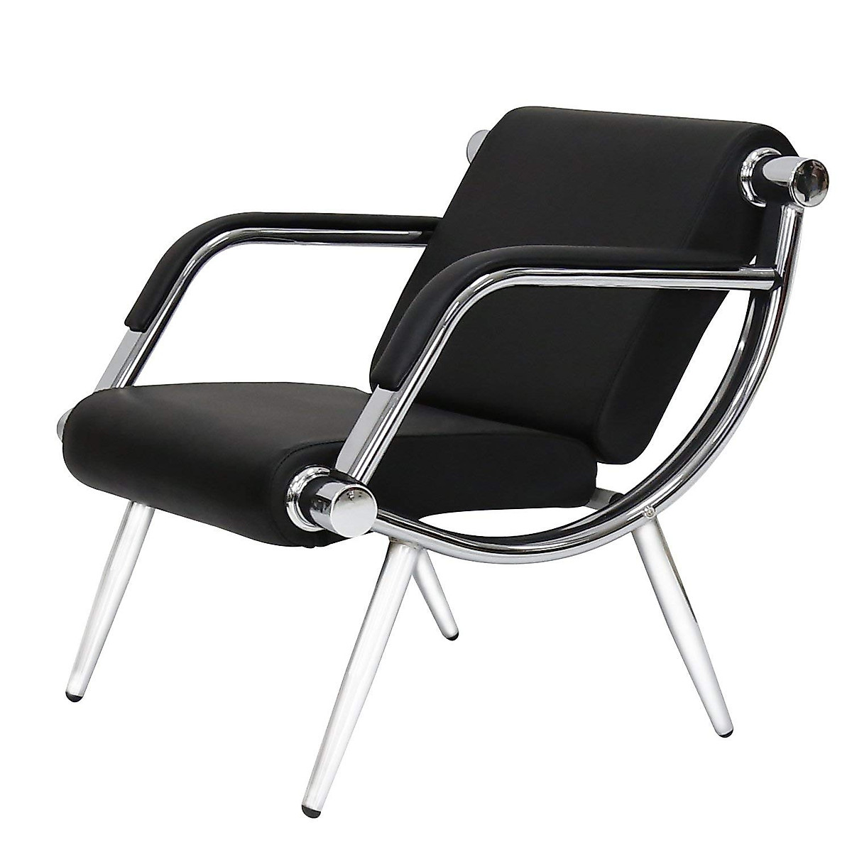 Kinsute 3 PCS Office Reception Chairs 4-Seats Waiting Room Chairs for Salon Barber Bench Airport Bank Hall Visitor Guest Black PU Leather Sofa