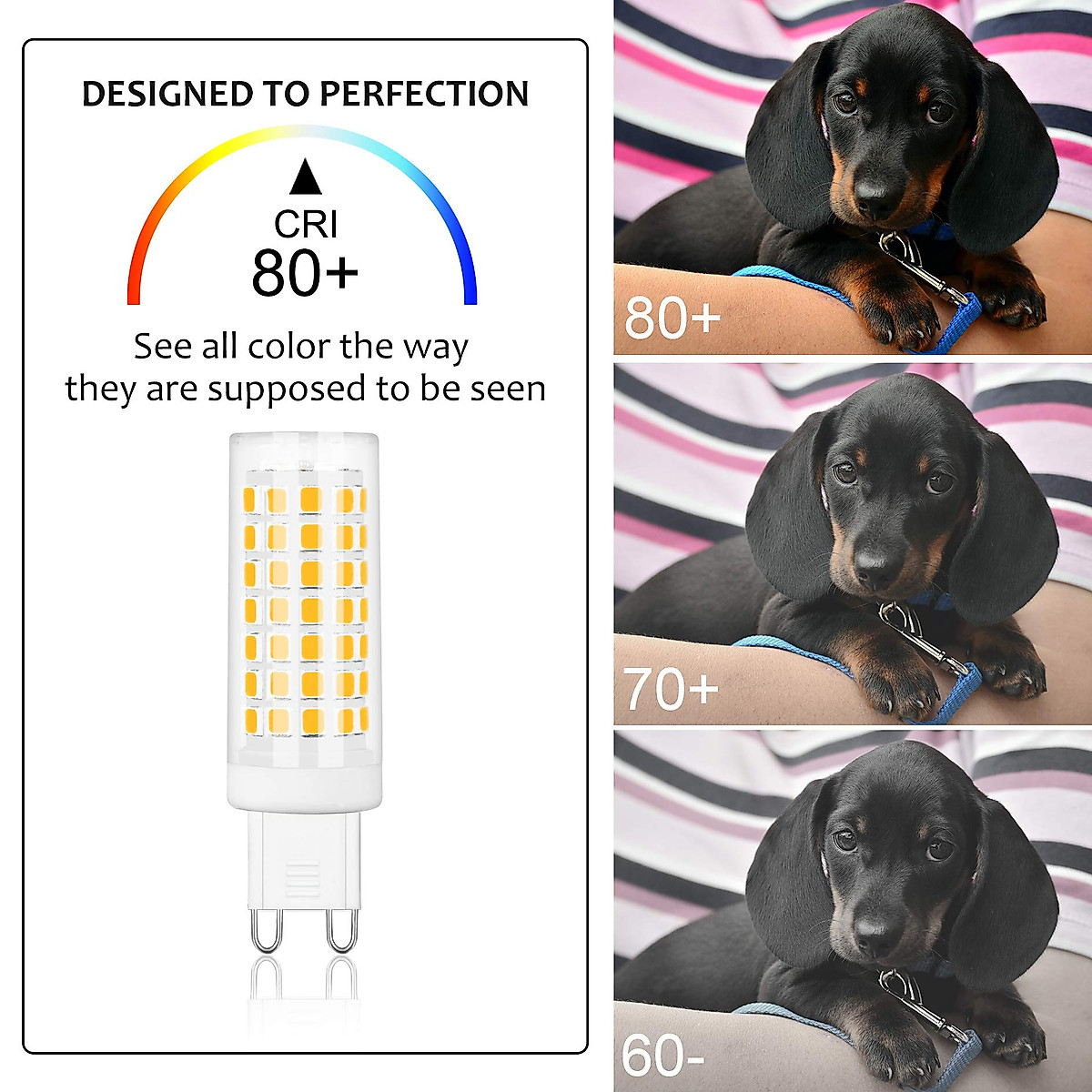 comzler G9 LED Bulb Bi Pin Base 6W Soft White 3000K G9 Base Bulbs, 60W Halogen Equivalent, 550LM, Ceramic Base G9 Light Bulbs for Chandelier, Non-dimmable, Pack of 6