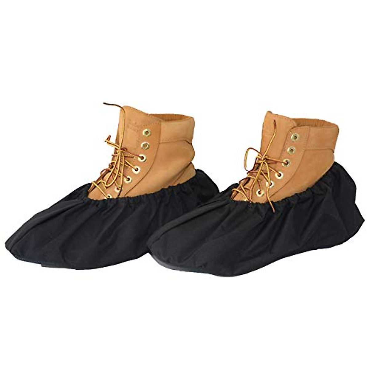2 Pairs Non Slip waterproof Reusable shoe Covers for contrators and Carpet Floor Protection, Machine Washable. X-LARGE