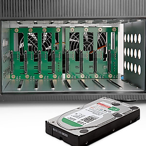 AUDHEID K7 8 Bay NAS Case, Computer Enclosures Compatible Micro-ATX Mini-ITX Motherboard, 3 x Fans, 8 x 2.5/3.5" Tray, Network Attached Storage Server for Home(Diskless)