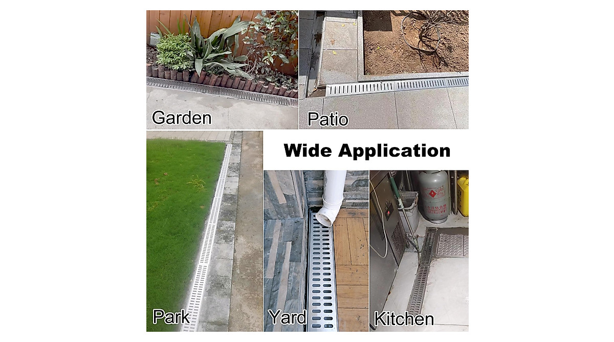 Heavy Duty Driveway Channel Drain for Pavers - Waterproof & Rustproof