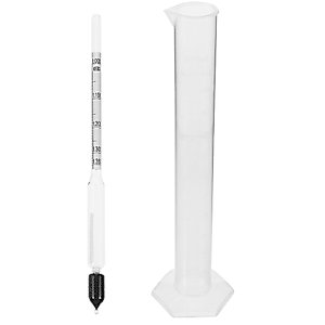 Mobestech Hydrometer Alco-HOL Meter Kit: Hydrometer Alco-HOL Tester Alco-HOL Hydrometer for Li-quor Proofing Distilling 0-35+