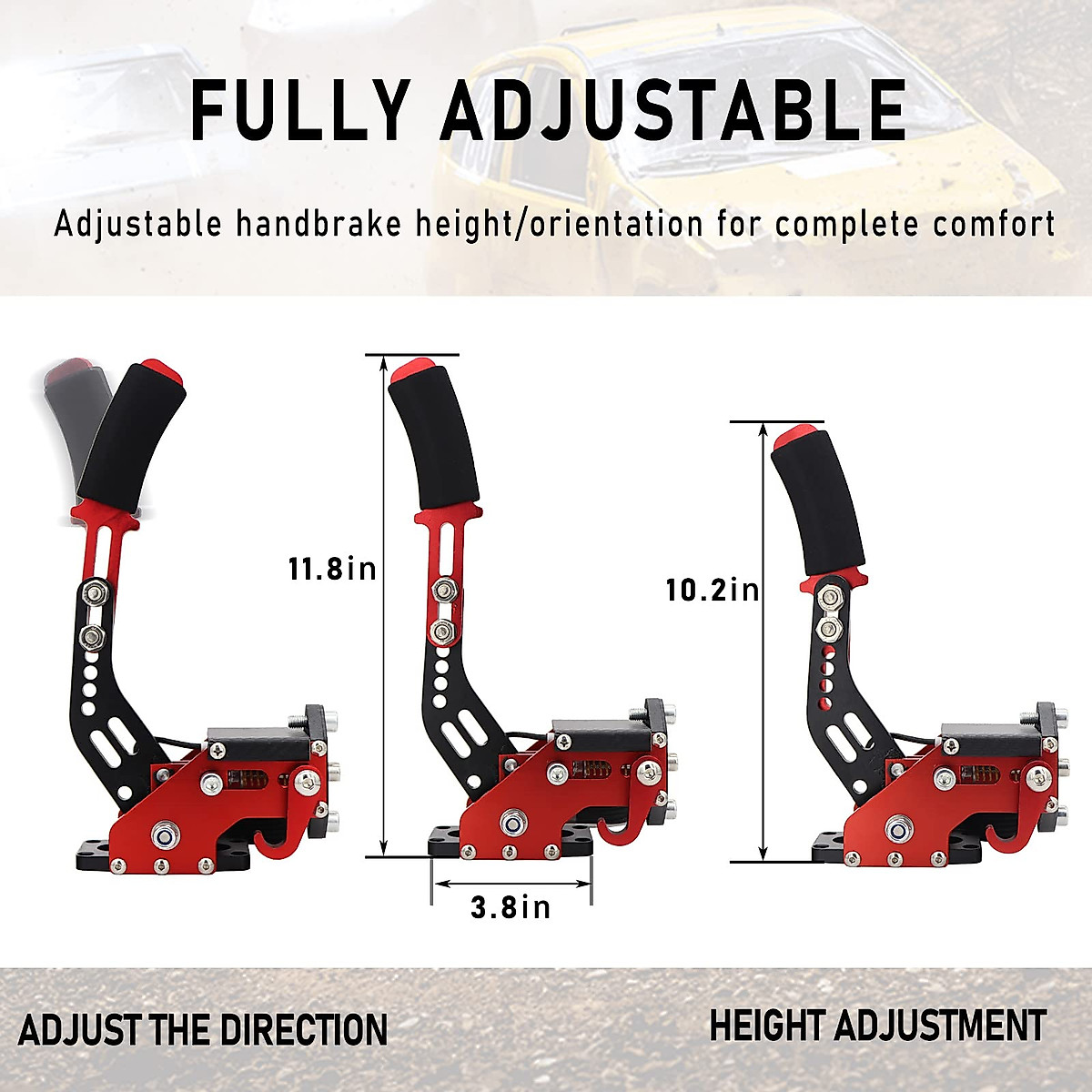 Mkbve 14Bit PC USB Handbrake - Sim Racing Handbrake for Logitech G920 G29 G25 G27 T500 T300 FANATECOSW Dirt Rally(Red Without Clamp)