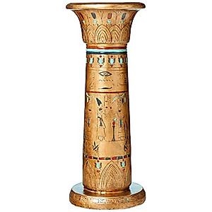 Design Toscano Golden Pedastal of The Egyptian Kings Sculptural Column, full color