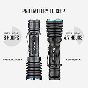 OLIGHT Warrior X Pro 2100 Lumens USB Magnetic Rechargeable Tactical Flashlight with 500 Meter Beam Distance for Hunting, Searching, Camping