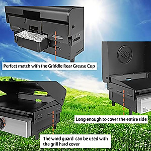 ClimbFun Wind Guard for Blackstone Griddle 17 Inch, Wind Screen, Flat Top Grill Accessories, Compatible with Rear Grease Cup, Hood and Side Shelf, Blackstone Griddle Accessories