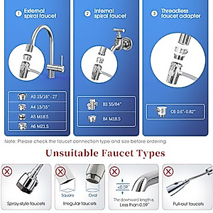 OEMIRY Countertop Water Filter System, NSF/ANSI 42 Certified, Stainless Steel 8000 Gallons Faucet Water Filter, Reduces 99.99% Lead, Chlorine, Heavy Metals, Bad Taste & Odor (1 Filter Included)