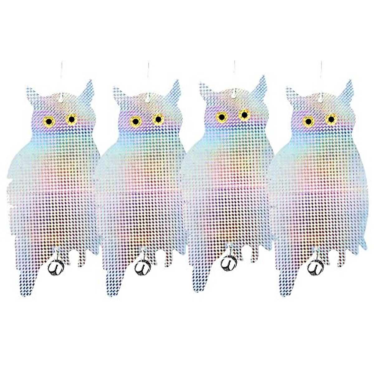 Patio Eden 4 Pack Bird Deterrent Scare Owls - Effective Hanging Bird Control Repellent