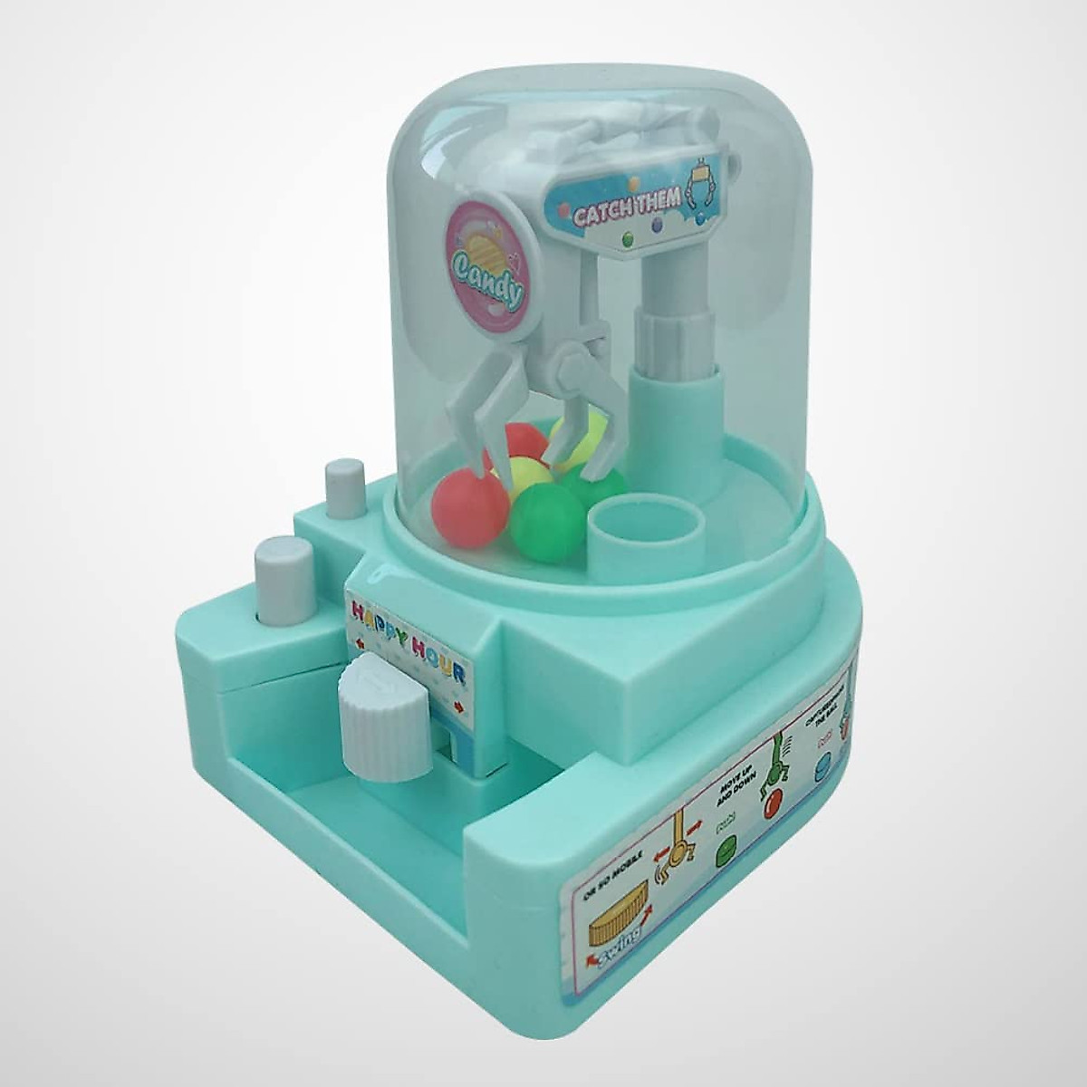 NUOBESTY Mini Candy Catcher Grabber Catcher Claw Machine Toy Crane Catch Toy Mini Grabber Arcade Game Ball Machine No Battery Required for Kids
