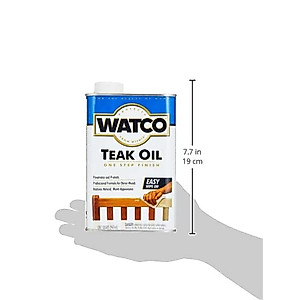 RUST-OLEUM, Quart Watco A67141 Teak Oil Finish, Clear, 32 Fl Oz