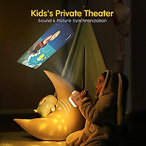 ZZZMOON Story Projector for Kids, Night Light Projector Baby Bedtime Sleep Story Projector with 8 Stories and Music, Educational Story Toys Gift for Girls Little Boys Age 3+ (Pink)