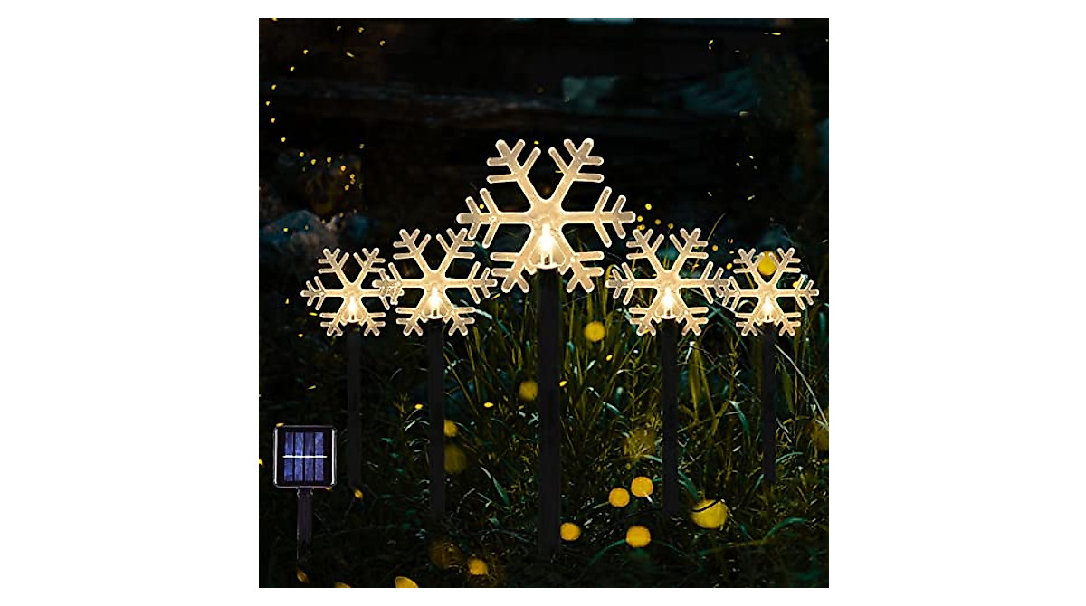 Solar Snowflake Stake Lights: Outdoor Garden & Pathway Decor