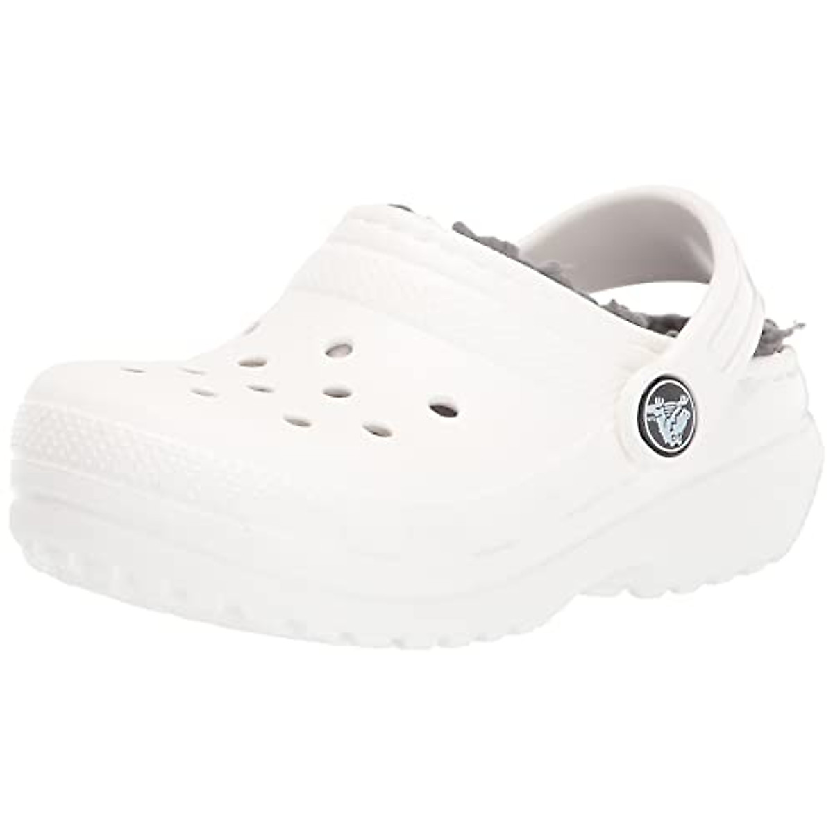 Crocs Classic Lined Clog | Kids' Slippers, White, 2 Little Kid