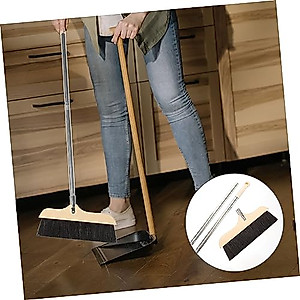 Healeved Sweep Floor Brush Push Broom Dust Broom Garbage Sweeping Tool Long Handle Cleaning Broom Home Broom House Cleaning Tool Floor Cleaning Tool Bristle Broom Floor Wiper Horsetail Hair
