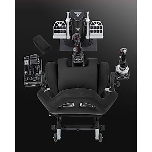 SimFab Modular Flight Simulator Cockpit For Combat Simulation. DCS Edition. Compatible With Thrustmaster Warthog, WinWing, VirPil, VKB And Alike Controls. Upgradable To General Aviation, Space Sim Or Sim Racing. (black seat)