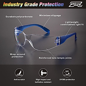 28 Pack Safety Glasses in 7 Colors (Bulk Pack of 24+4) Unisex Clear Anti-Scratch Protective Goggles Impact Resistant Lens Eyewear with ANSI Z87.1 EN166 for Construction, Shooting and Laboratory