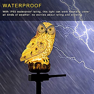 NBLJF Owl Outdoor Solar Lights Garden Decorative Resin Animal Sculpture for Lawn-Yard-Patio-Pathway Multi-Purpose Figurine Lights & Garden Decor