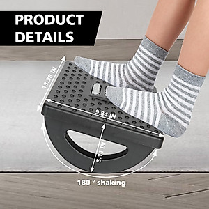 CZZXI Rocking Foot Rest for Under Desk at Work, Comfortable Foot Stool Ergonomic Footrest with Foot Massage Feet Stand for Office & Home - Black