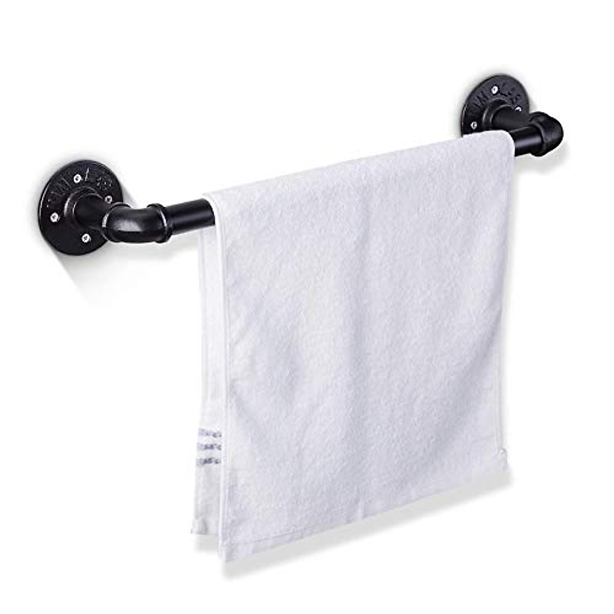 2 Pack 18 Inch Industrial Pipe Towel Bar, Elibbren Bathroom Hardware Towel Bar Accessory, DIY Wall Mount Bath Towel Rack Holder