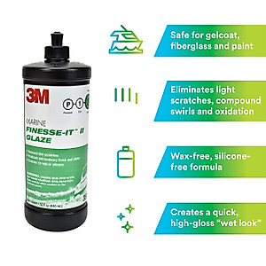 3M Marine Finesse-it II Glaze (35928) – For Polishing Boats and RVs – 1 Quart