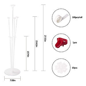 Easeen 8 Sets Balloon Stand Kit, Table Balloon Stand Holder, Reusable Centerpiece with Base for Birthday Decorations, Party, Wedding and Graduation Decorations