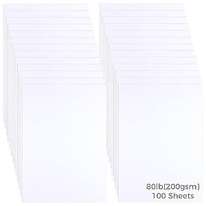 100 Sheets White Cardstock, 11.5 x 8in Heavy Weight Hard Cover Card Stocks 200gsm 75lb, Thick Paper A4 for Kids Arts and Crafts, Sketches, Invitations, Business Card Printing, DIY Cards, Menus