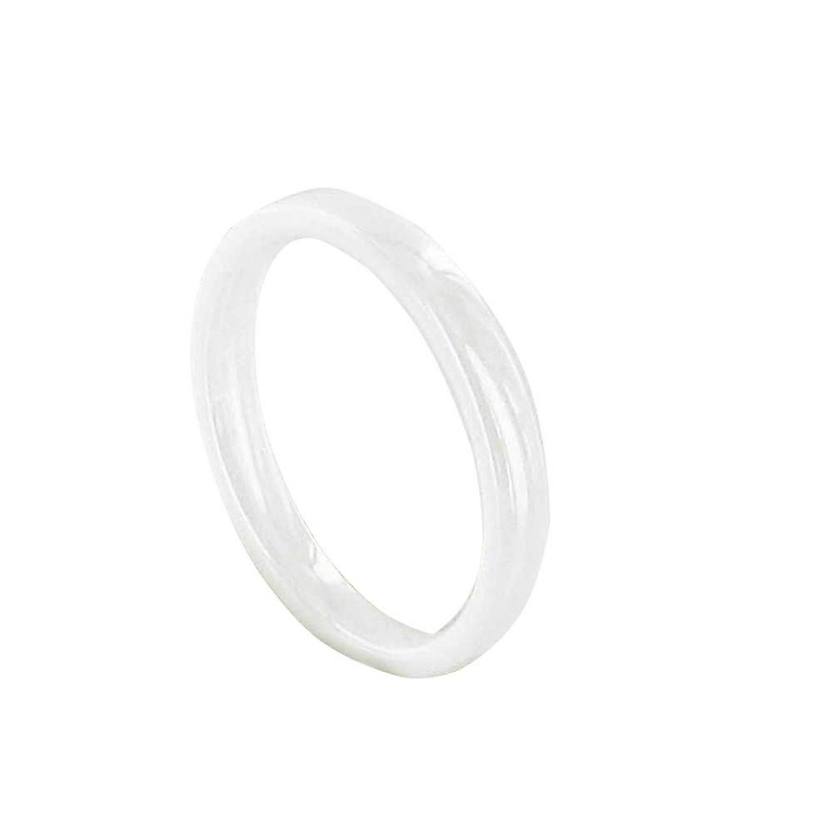 LES POULETTES JEWELS - White Ceramic 3mm Ring - Size 7