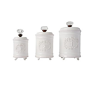 Mud Pie Kitchen Canister (Set of 3), White