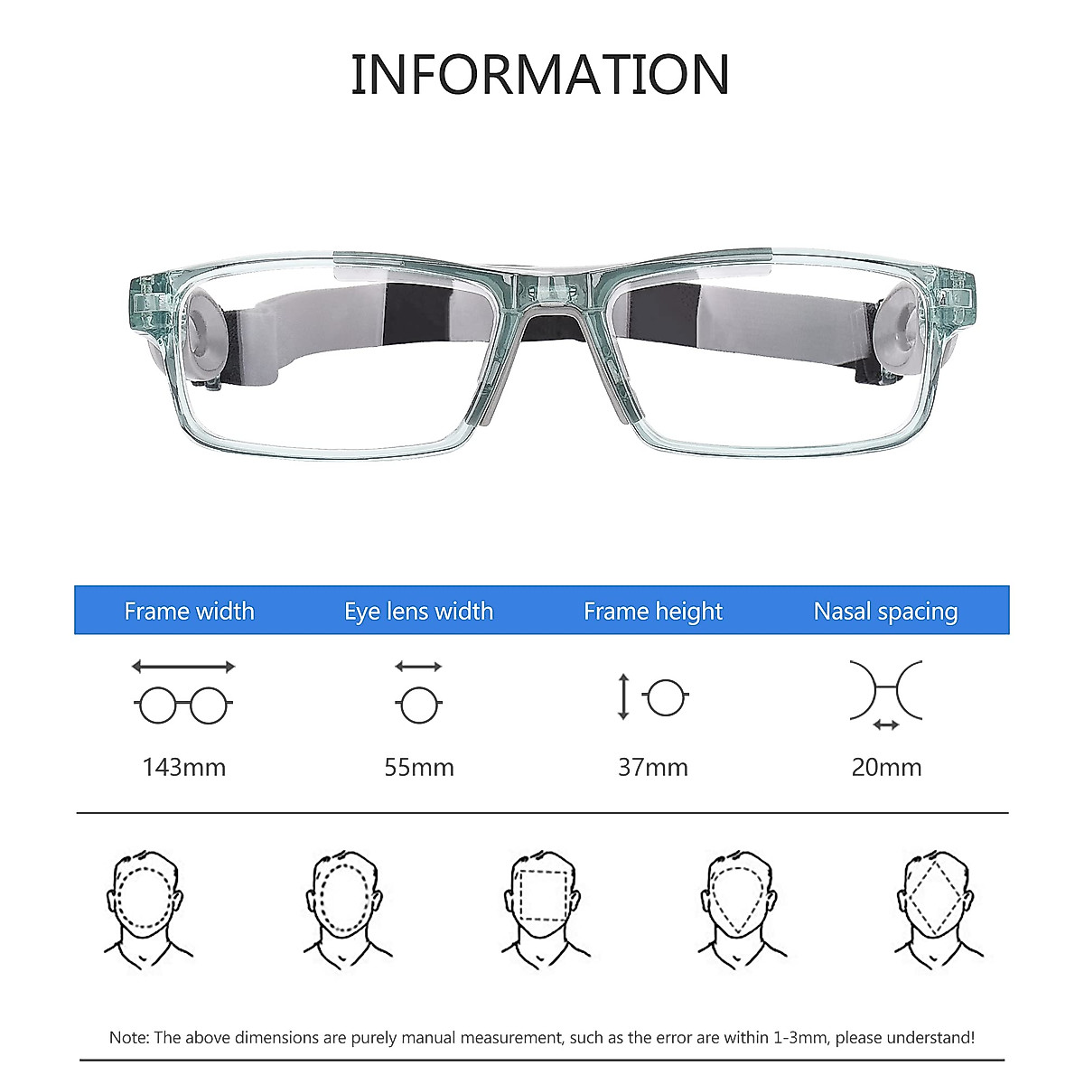 SooGree Sports Glasses for Men Womens,Protective Eyewear Baseball Running Sports Cycling Glasse,Anti Fog Shock Absorption with Adjustable Strap(Green frame gray pad)