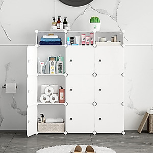 Aeitc Cube Storage Closet Organizer Cube Organizers Storage Shelves for Bedroom, Living Room, Office - 9 Cube, White
