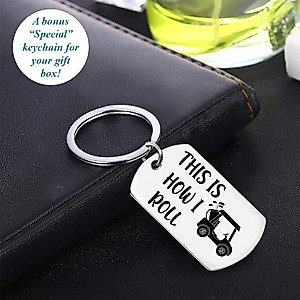 365FURY Golf Gifts For Men, Dad - Christmas, Fathers Day Golf Gifts For Men, Dad - Worlds Okayest Golfer 20oz Tumbler & Keychain - Golf Gag Gifts Accessories For Men Golfers, Funny Birthday Golf Gifts