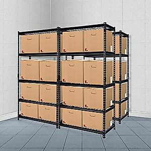 Pachira 36" W x 18" D x 72" H Adjustable Height 5-Shelf Steel Shelving Unit Utility Organizer Rack for Home, Office, and Warehouse, Black