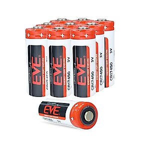 STEPMAX (10 Pack EVE CR17450 Lithium Battery 2400mAh 3V Replacement PLC Industrial Control Battery