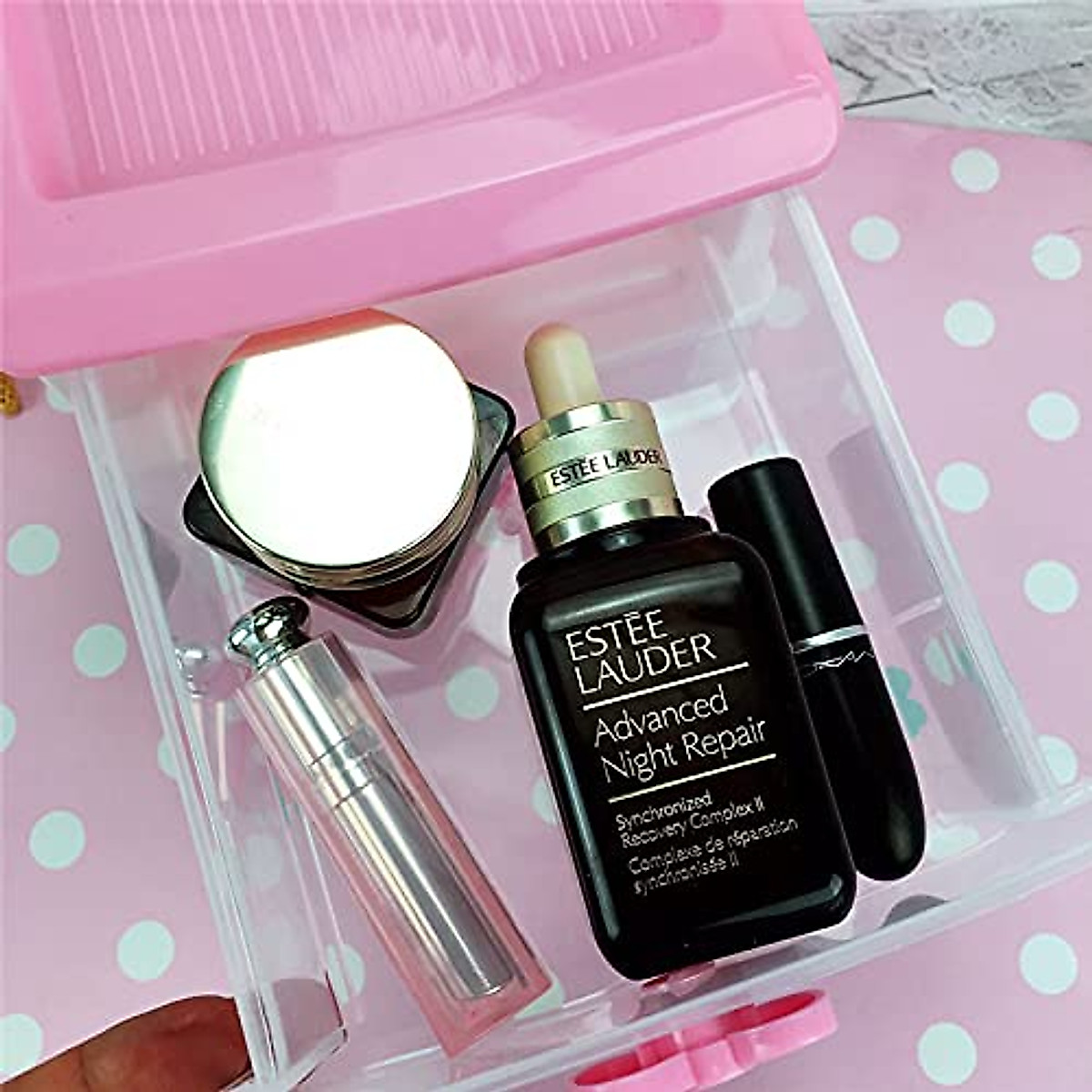 WQURC Lovely Girls Receiving Storage Cabinets Box Room Desktop Makeup Organizer With Four-tier Desk Receiving Drawers N Pink Bowknot (1)