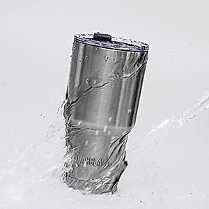 MalloMe BEARCLAW Insulated Tumbler With Handle & Straw - Stainless Steel Tumblers Coffee Travel Mug - Reusable Insulated Cup for Water with Brush, 2 Lids & Straws - Splash-Proof 30 Oz Silver