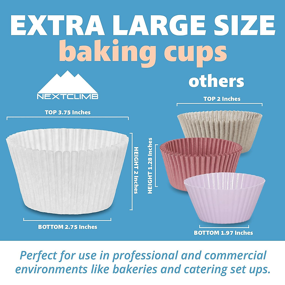 Muffin Liners for Baking - 100pcs White EXTRA LARGE SIZE Cupcake Liners Baking Supplies, Thick Jumbo Parchment Paper Sheets Cute Cups, Greaseproof Pan Liner Wrappers Kitchen Accessories