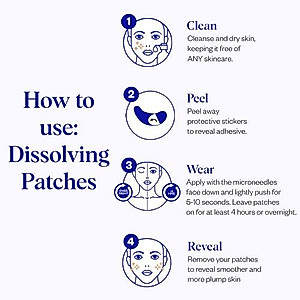 Wrinkles Schminkles Self-Dissolving Microdart Patch for Face - Target & Reduce Wrinkles, Ultimate Facial Hydration and Rejuvenation (4 pairs)