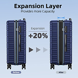 BEOW Luggage Sets 4 Piece Hardside Expandable Luggage Set Clearance Suitcase Sets with Wheels TSA Lock 16''20''24''28''(Deep Blue)