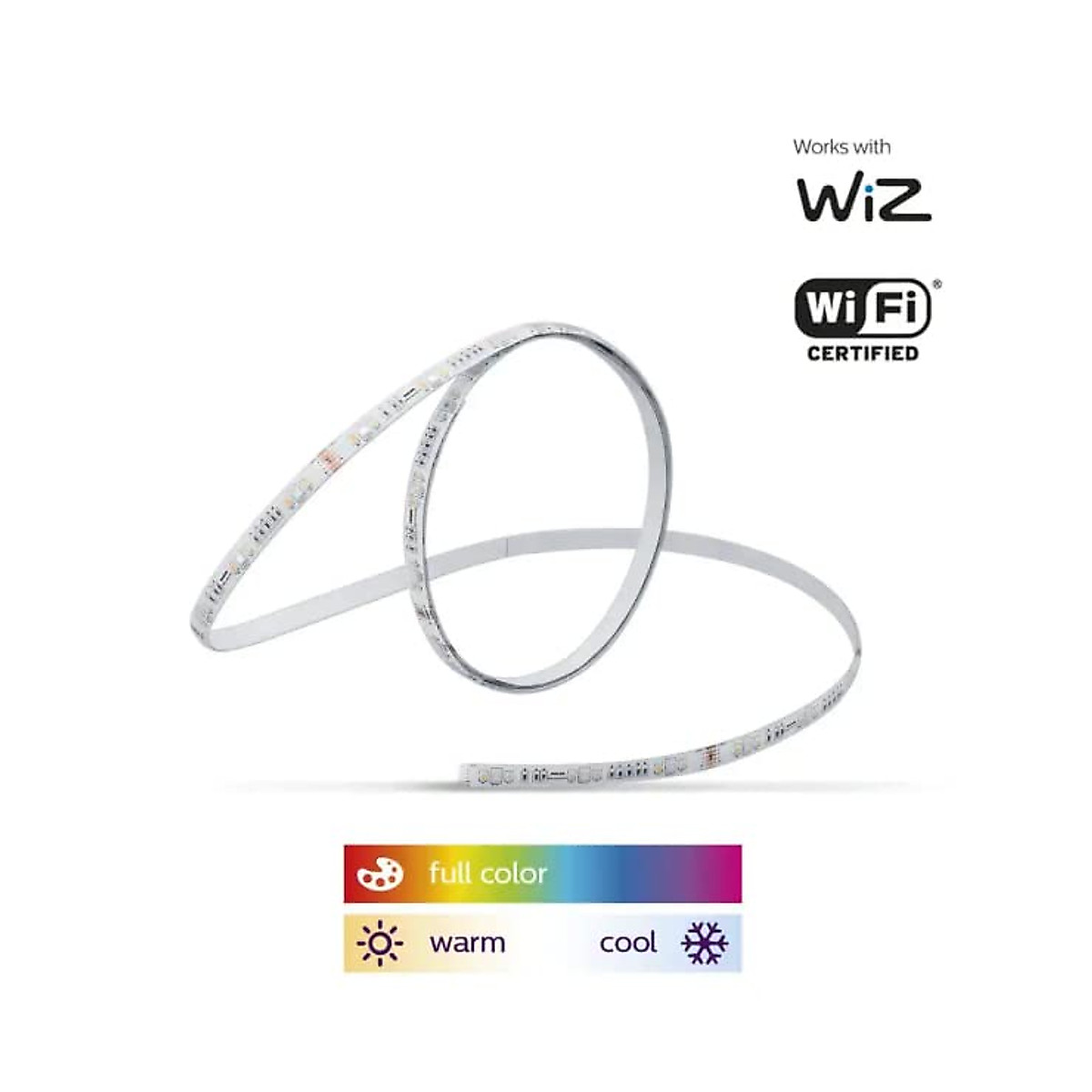 PHILIPS Smart Wi-Fi Wiz Connected Color and White Dimmable Tunable Light Strip Starter Kit 6.5ft (2M)