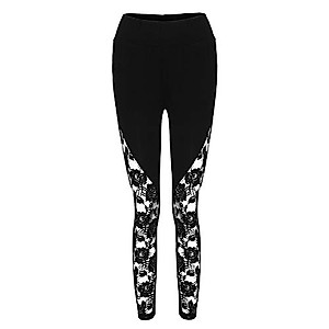 Aniywn Womens Plus Size Yoga Pants Slim Fit Printing Elastic Casual Workout Running Fitness Leggings Pants