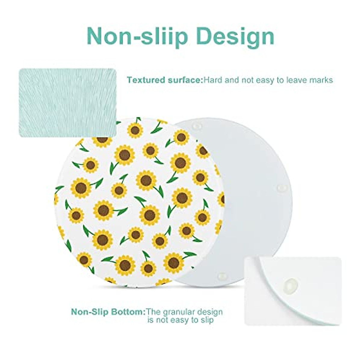Sunflower Flowers Cutting Board Tempered Glass Chopping Board for Kitchen Hotel