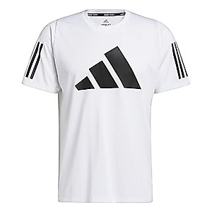 adidas mens Floral 3 Bar Tee White Large
