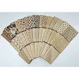 10 Fat Quarters - Kansas Troubles (Light Colors ONLY - Neutrals, Creams, etc.) Fat Quarter Bundle Calico Floral Flowers Classic Reproduction Style Quality Quilters Assorted Cotton Fabrics (M492.37)